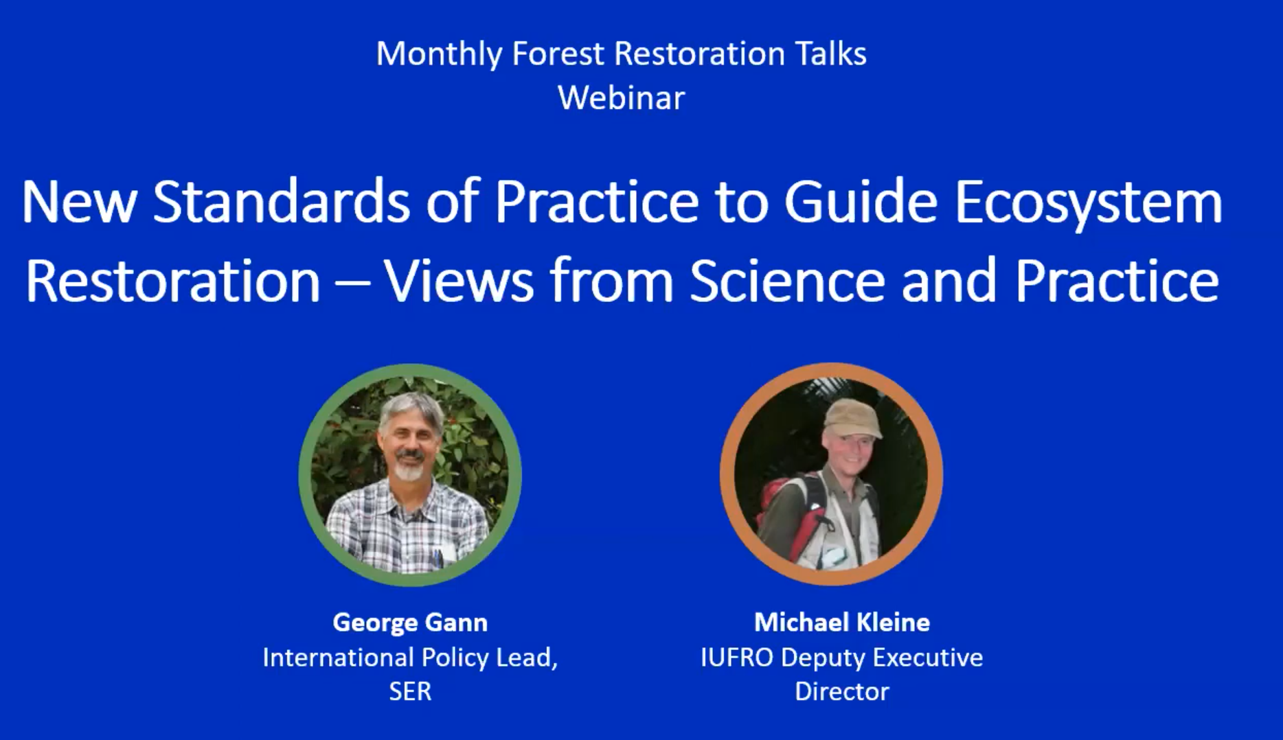 Watch the webinar about Standards of Practice to guide Ecosystem ...